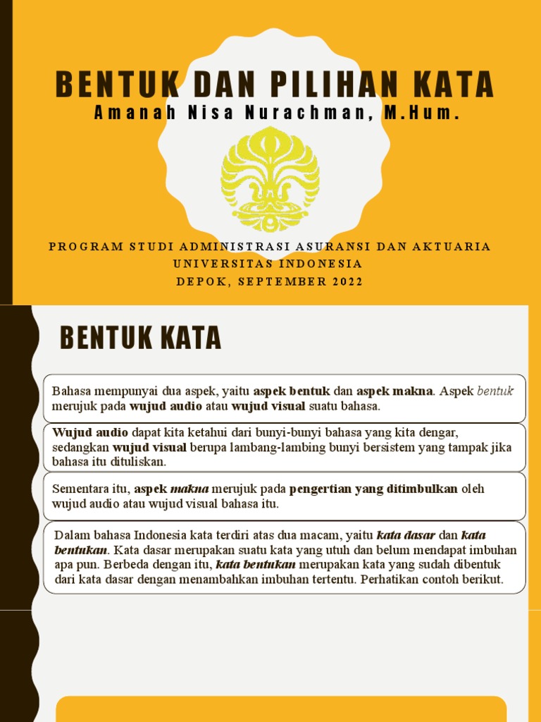Bentuk Pilihan Kata | PDF | Seni & Disiplin Bahasa