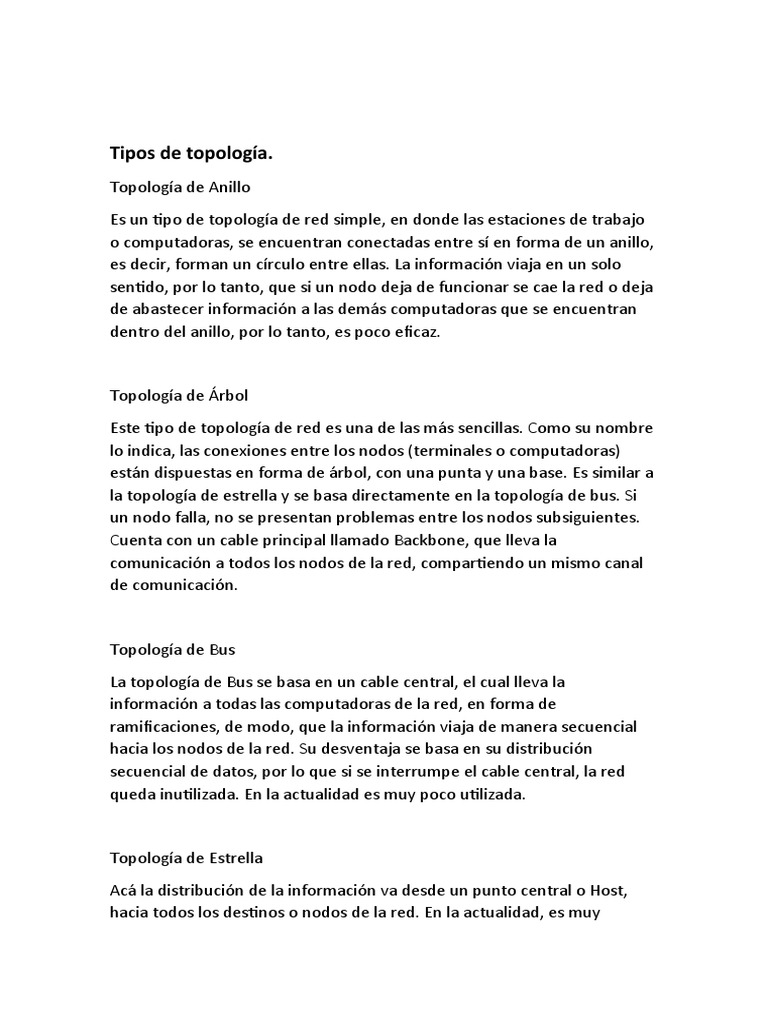 Tipos de Topología | PDF