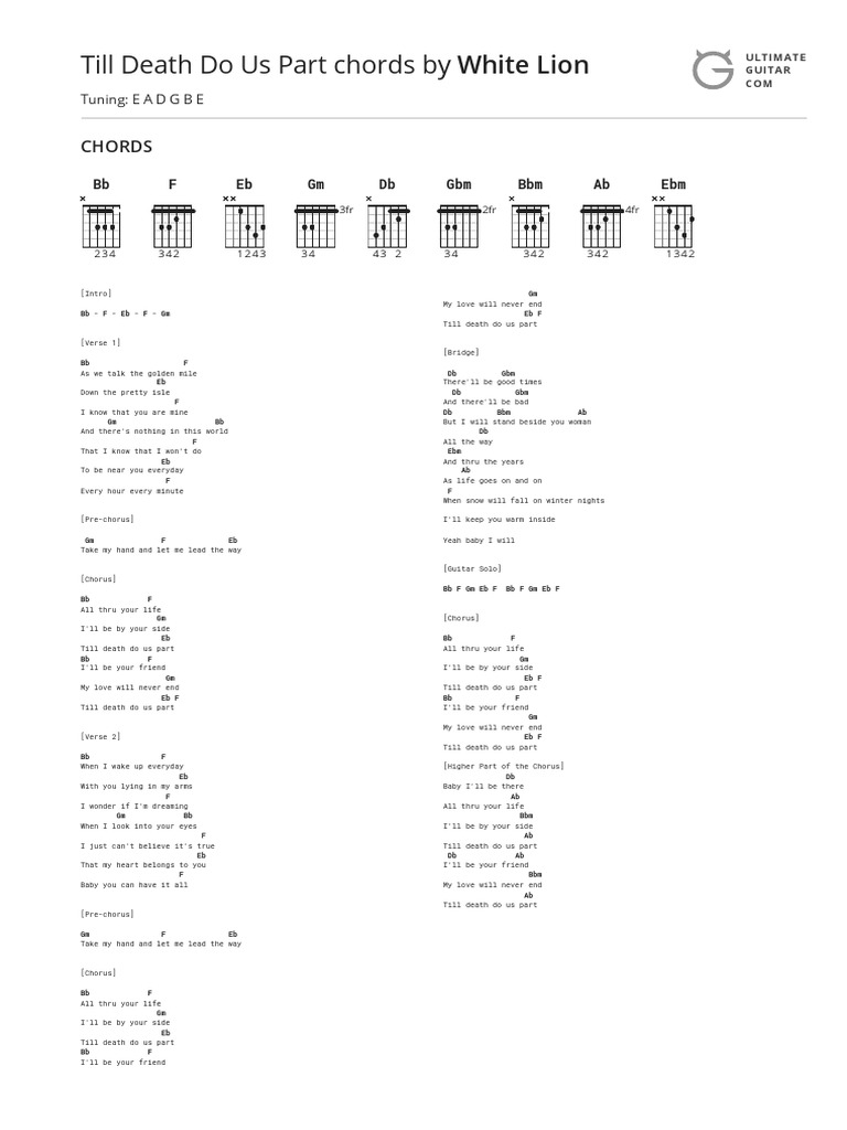 Till Death Do Us Part Chords by White Liontabs at Ultimate Guitar Archive | PDF | Song Structure ...