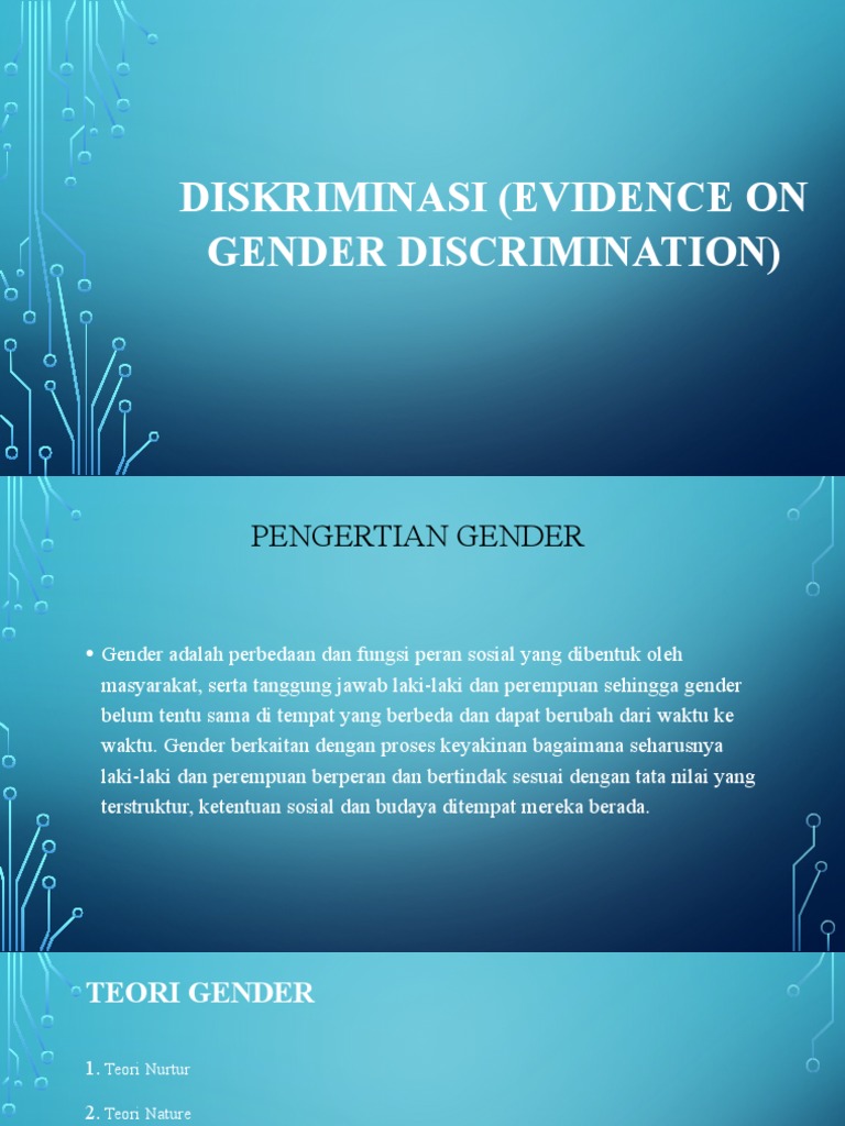 Diskriminasi (Evidence On Gender Discrimination) | PDF