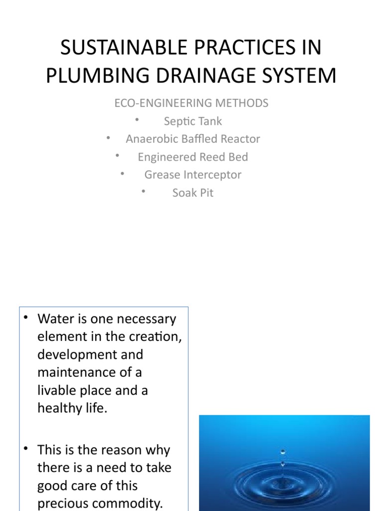 Sustainable Practices in Plumbing | PDF | Septic Tank | Sewage Treatment