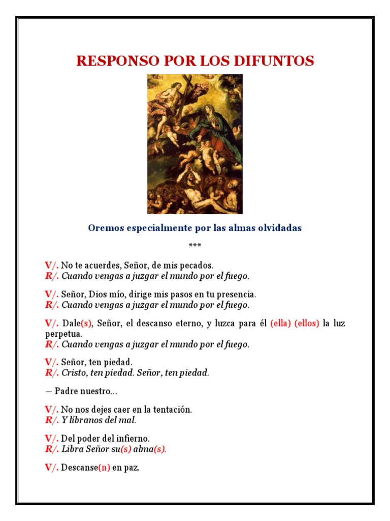 Responso Por Los Difuntos | PDF