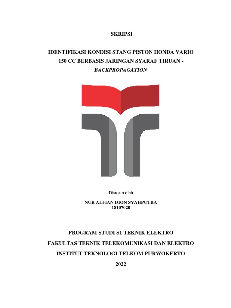 Identifikasi Kondisi Stang Piston Honda Vario 150 CC Berbasis Jaringan Syaraf Tiruan ...
