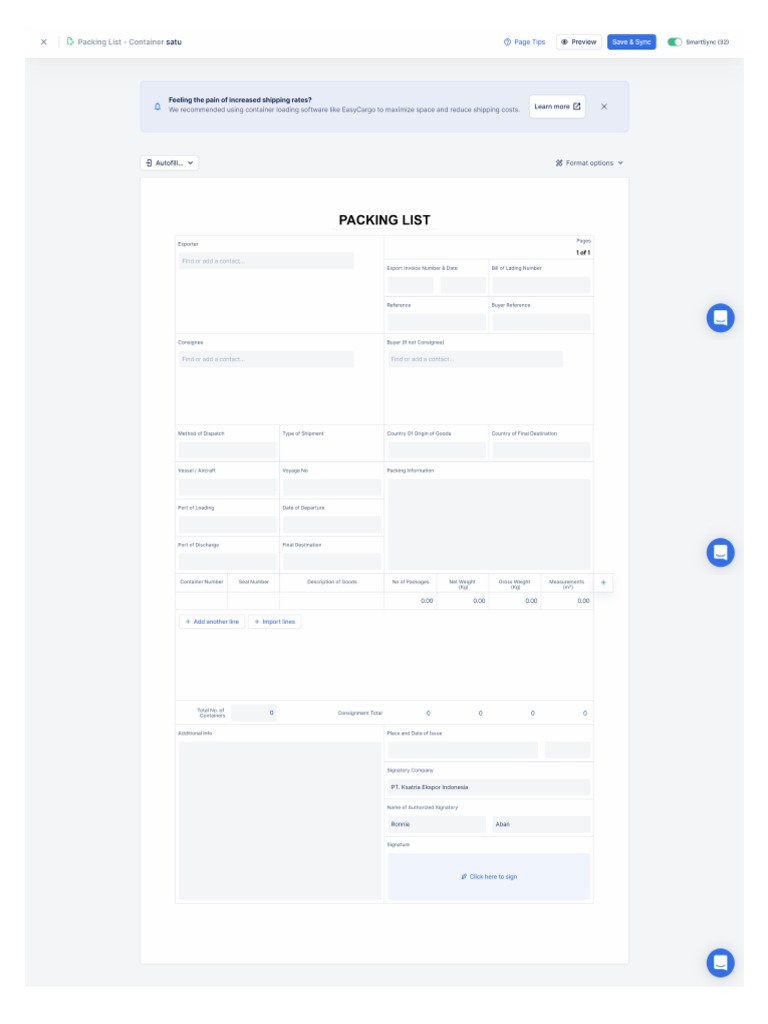 Incodocs - Packing List Container | PDF