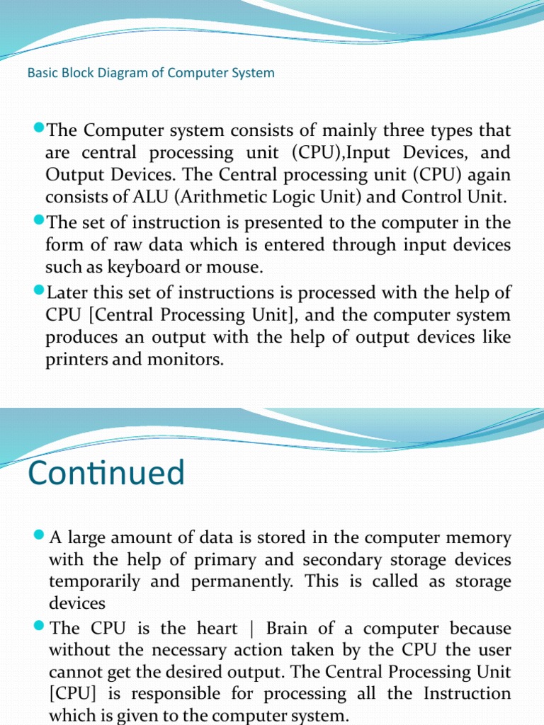 Block Diagram Pdf Input Output Central Processing Unit