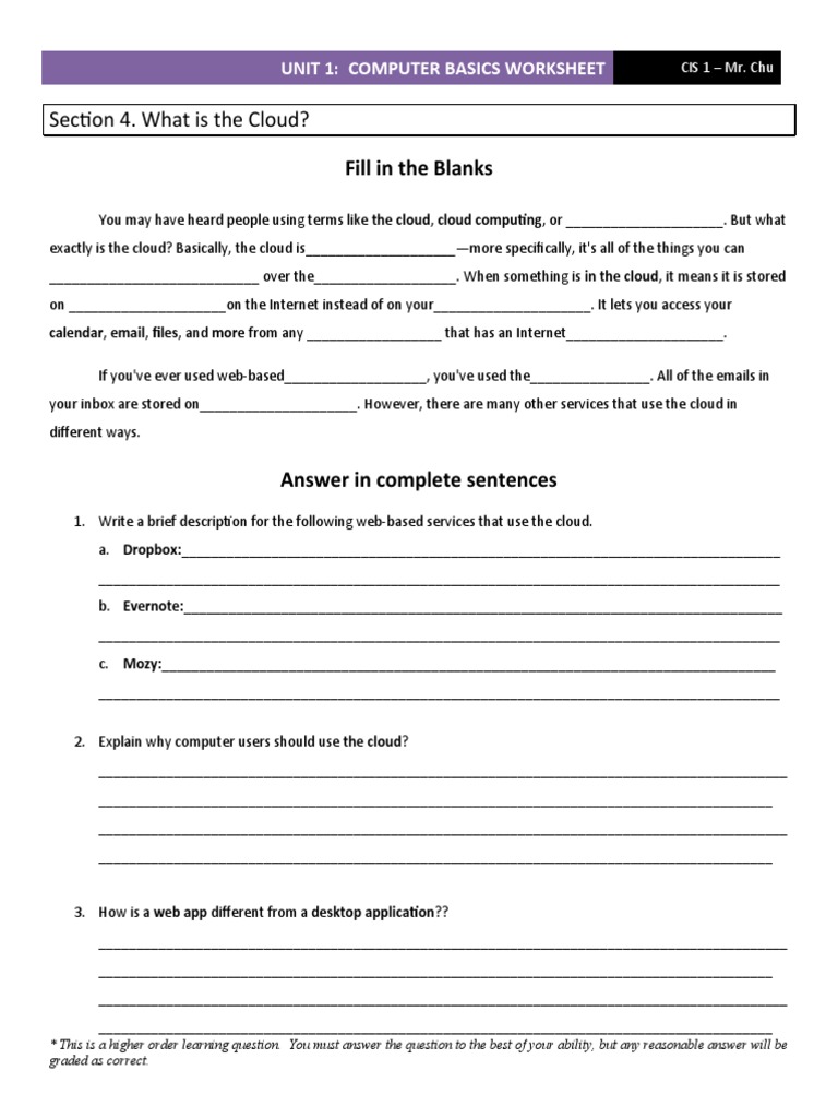 Computer-Basics Gcf-Understanding The Cloud | PDF | Cloud Computing ...