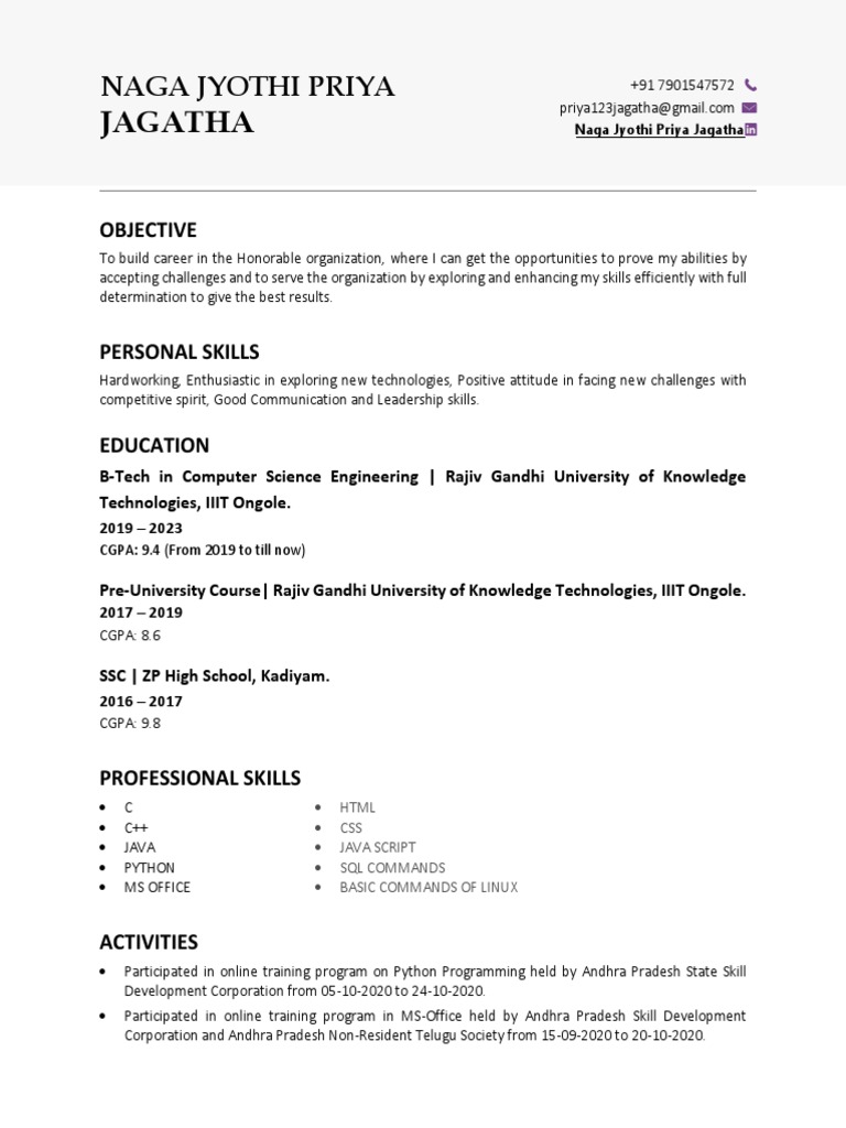 Jyothi Resume 13 July 2022 | PDF | Computing | Software Engineering