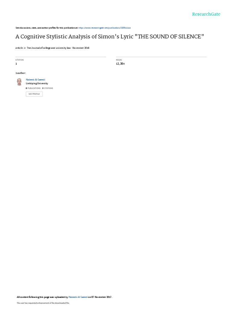 Cognitive Stylistic Analysis | PDF | Metaphor | Schema (Psychology)