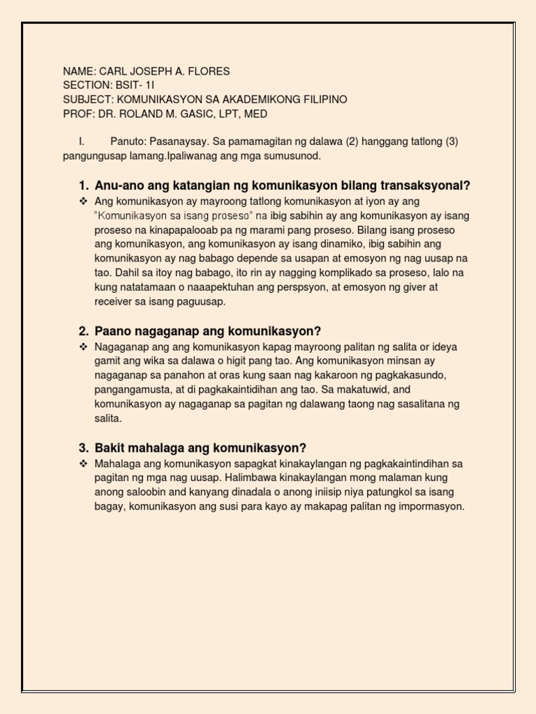 Katangian NG Komunikasyon | PDF