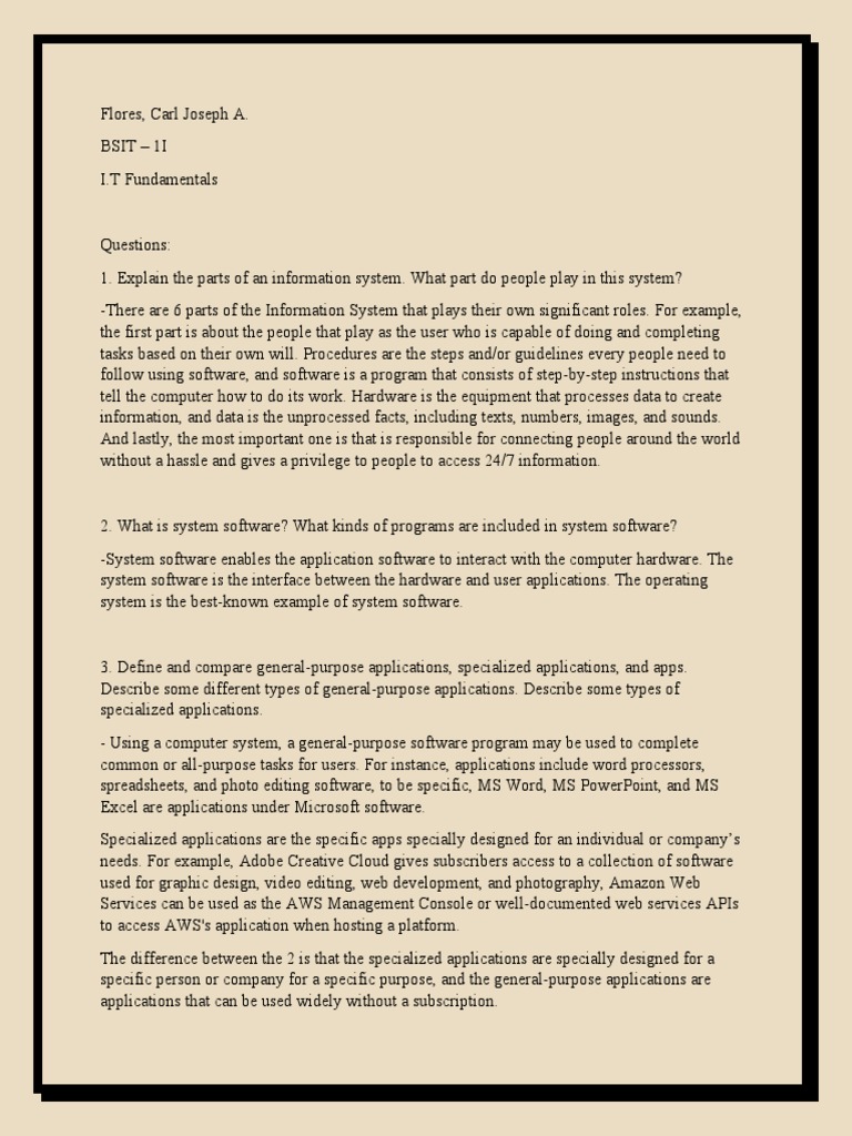 Parts Of Information System Pdf Internet Application Software