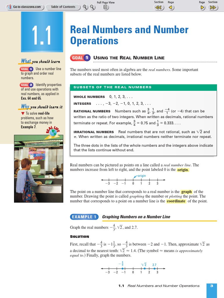 1.1 Real Numbers and Number Operations | PDF | Numbers | Rational Number