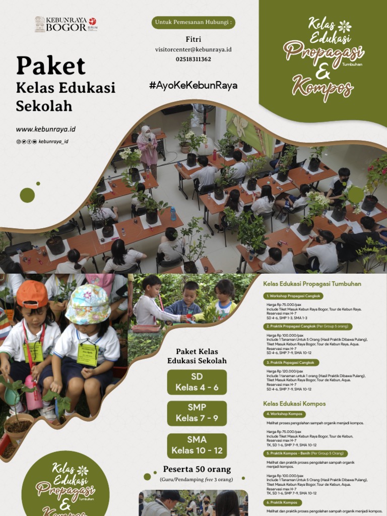 Brosur Kelas Edukasi Sekolah (Propagasi & Kompos) | PDF | Griya & Taman
