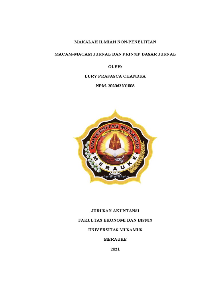 Macam Macam Jurnal Dan Prinsip Dasarnya (UAS) | PDF