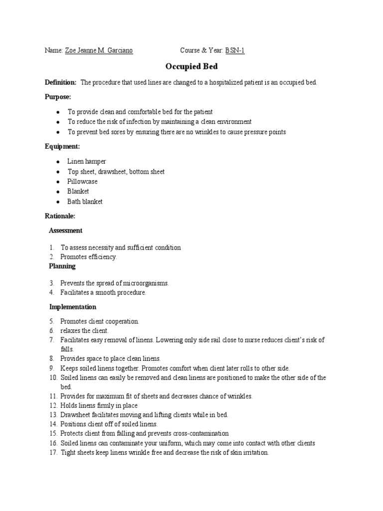 Occupied Bed | PDF | Medicine | Clinical Medicine