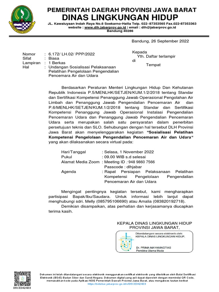 Udangan SOSIALISASI BIMTEK PPA DAN PPU 31102022 093016 Signed | PDF