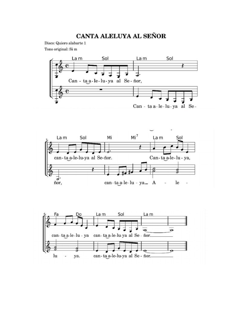 Canta Aleluya en La Menor - Firmes y Adelante | PDF