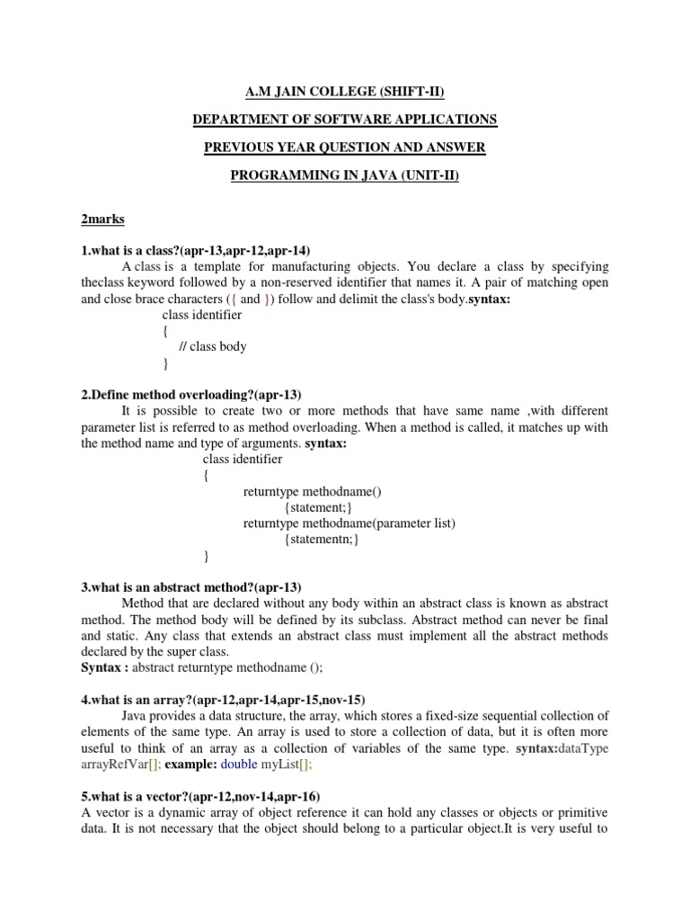 Java Unit 2 Pdf Inheritance Object Oriented Programming Class 3072
