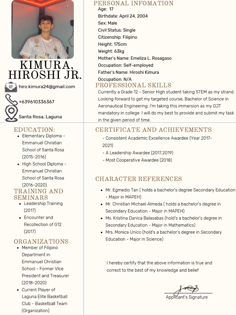 Resume Form | PDF | Bachelor's Degree | Academic Degree