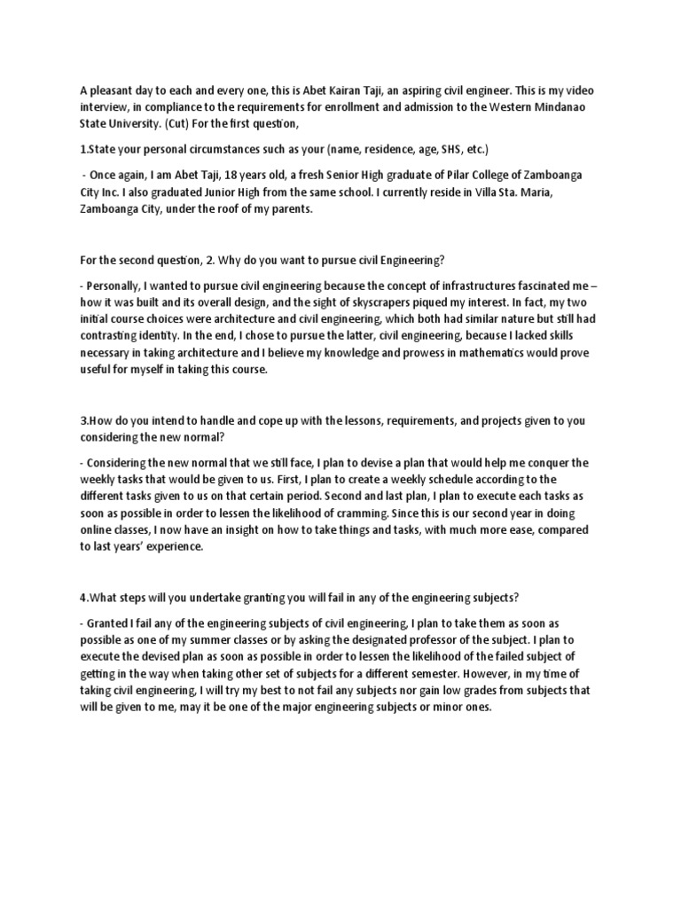 Interview Script Pdf Engineering Cognition