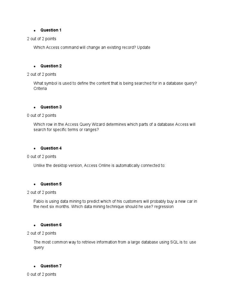 Business Final | PDF | Databases | Information Retrieval