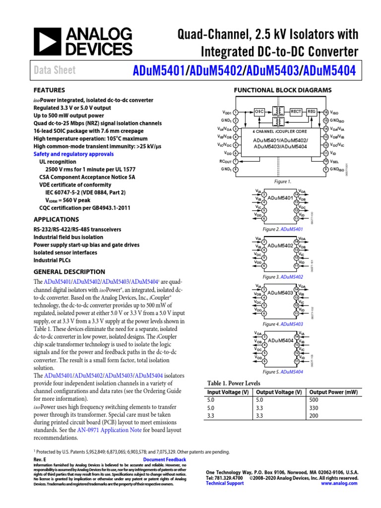 ADUM5402 | PDF | Computing | Information And Communications Technology