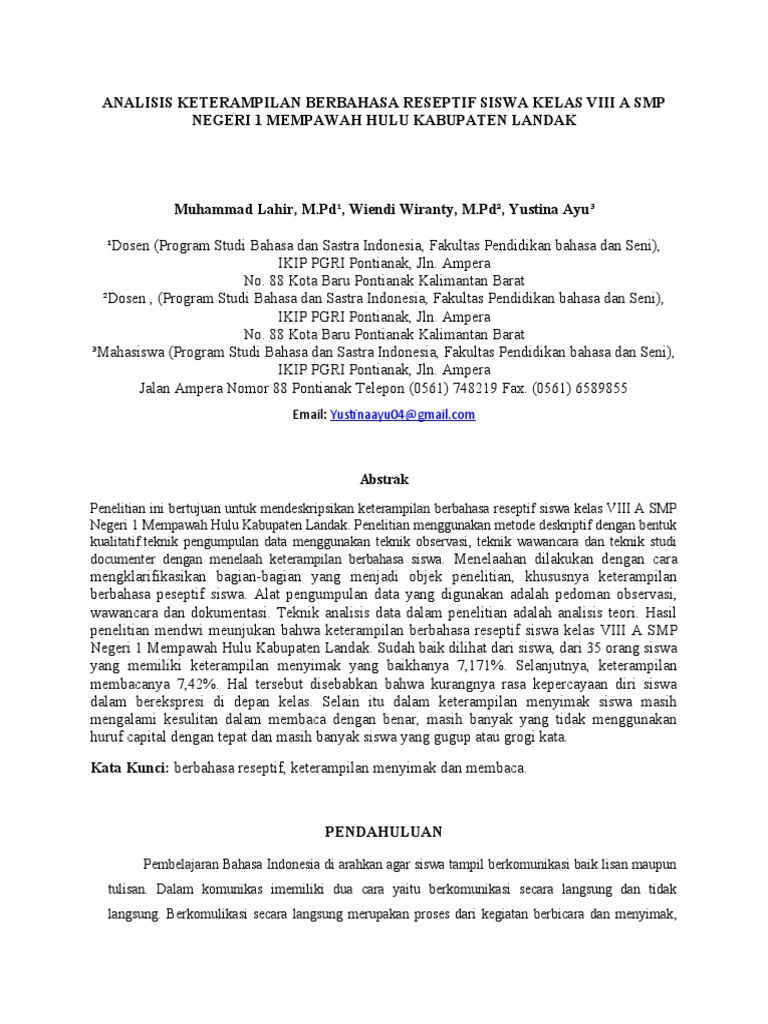 Jurnal Yustina Ayu | PDF | Seni & Disiplin Bahasa