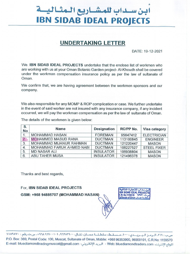 Undertaking Letter 26122021091746 | PDF