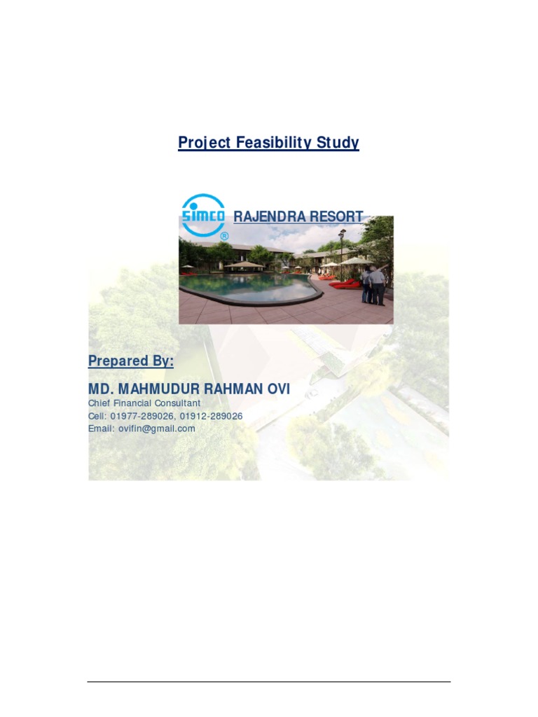 Rajendra Resort Feasibility Study | PDF | Tourism | Economic Growth