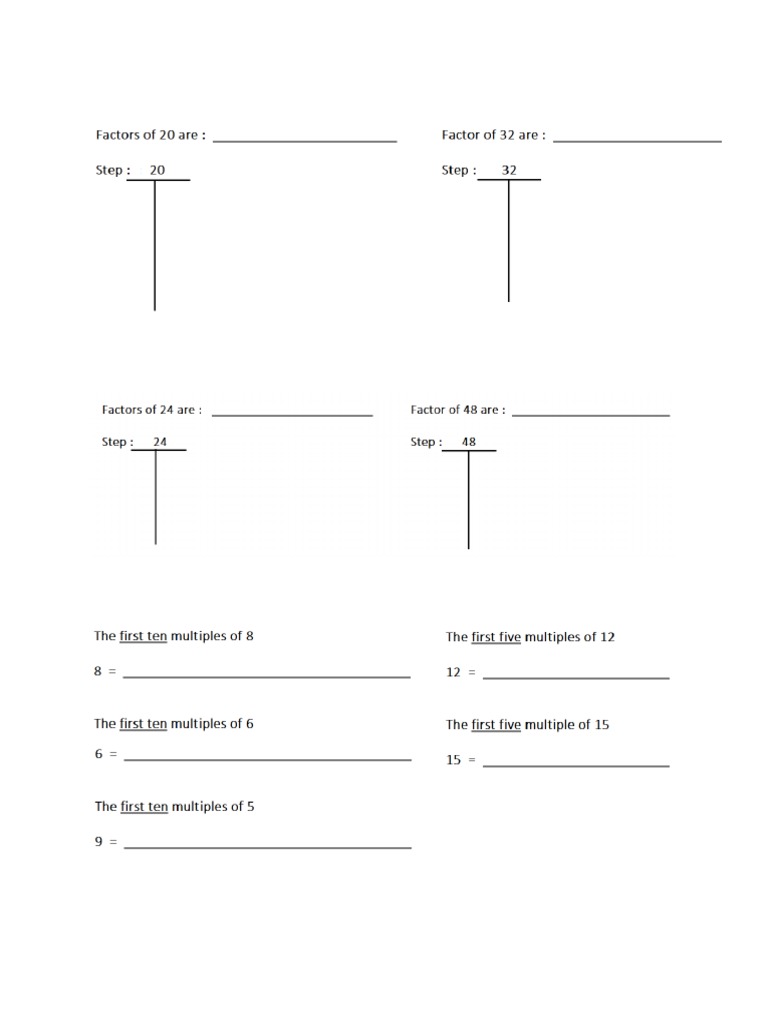 Factors and Multiples Grade 4 | PDF