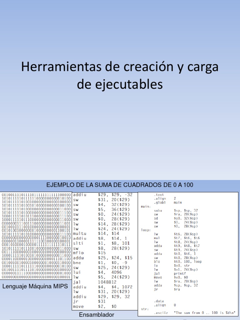 1 Creacion YCarga Ejecutables | PDF | Programación | Programa de computadora