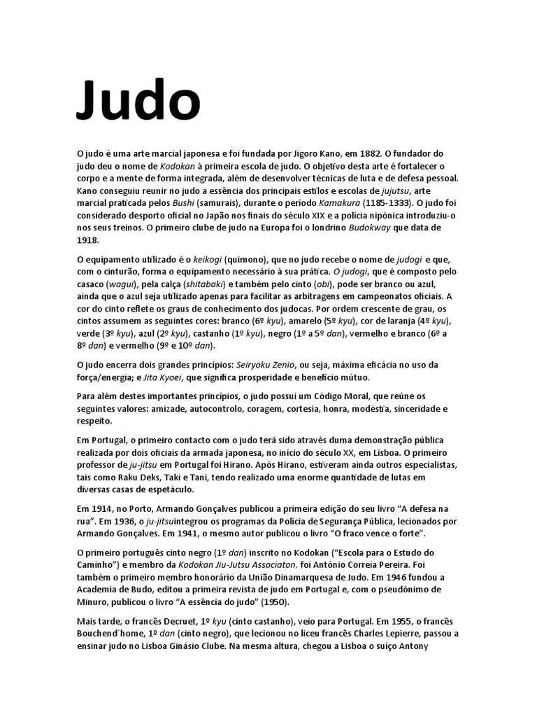 Judo | PDF | Judô | Artes marciais japonesas