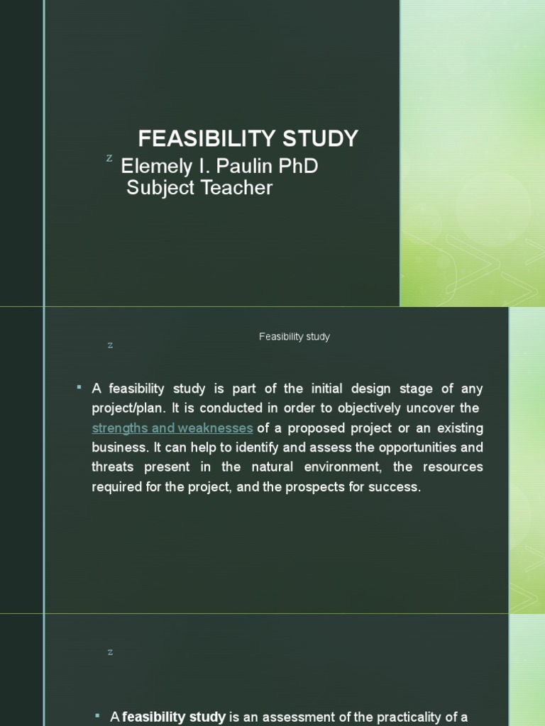 Presentation1 Feasibility Study | PDF | Feasibility Study | Business