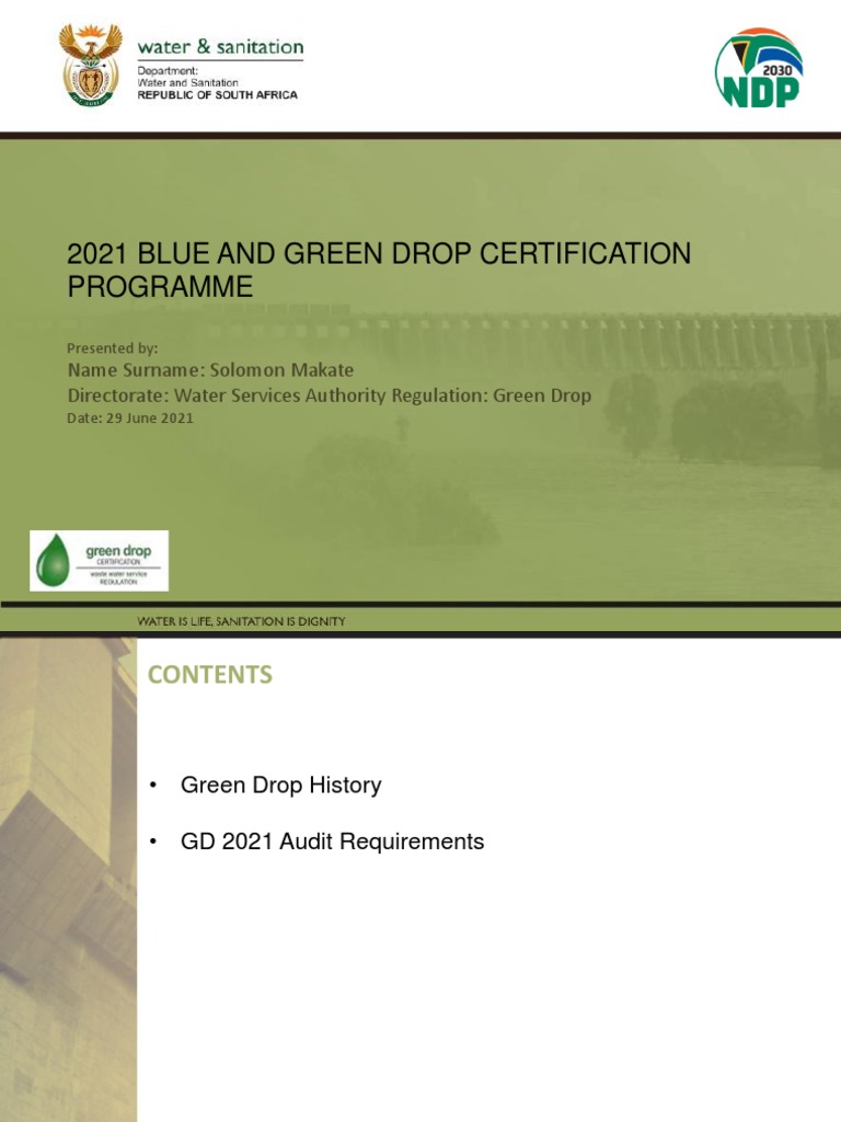 Green Drop Requirements - 2021 Requirements - Draft | PDF | Sewage ...