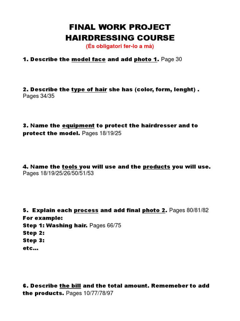 Final Project Hairdressing | PDF