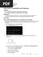 9.1.3 Packet Tracer - Identify MAC and IP Addresses - ILM | PDF | Ip Address | Router (Computing)