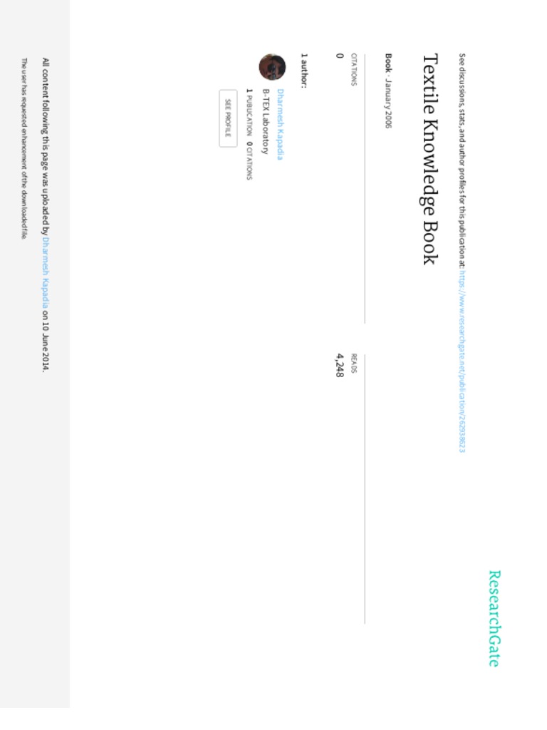 Textile Knowledge Book | PDF