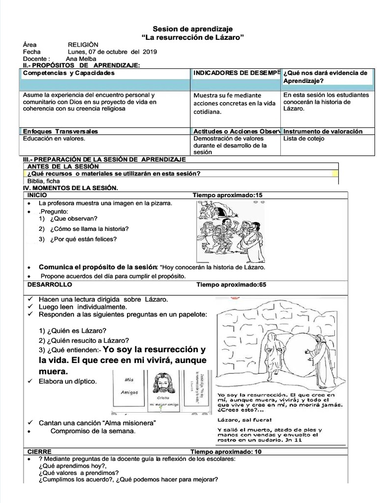 La Resurreccion de Lazaro | PDF | Modificación de comportamiento ...