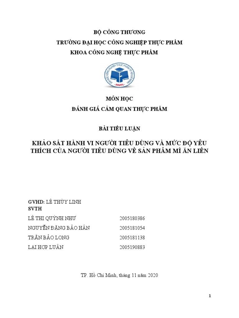 (123doc) Khao Sat Muc Do Yeu Thich San Pham Mi An Lien Danh Gia Cam Quan | PDF
