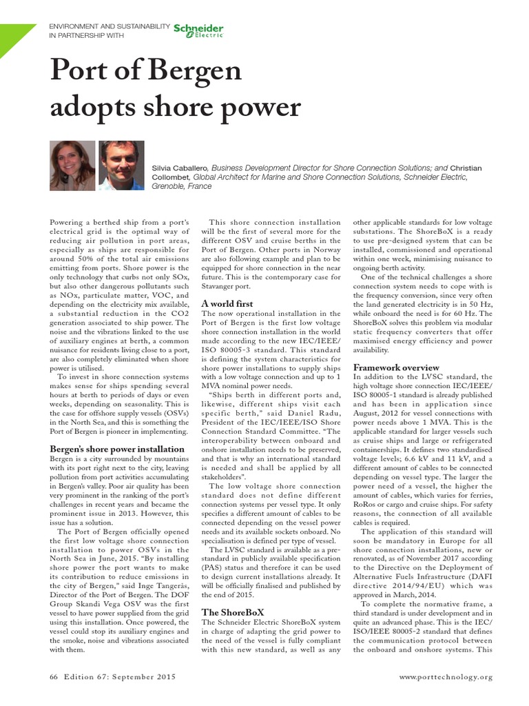 Bergen Port Shore Connection | PDF | Standardization | Port