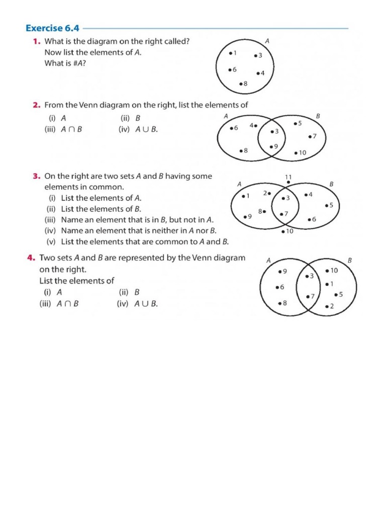 TandT1 Sets Venn Diagrams | PDF