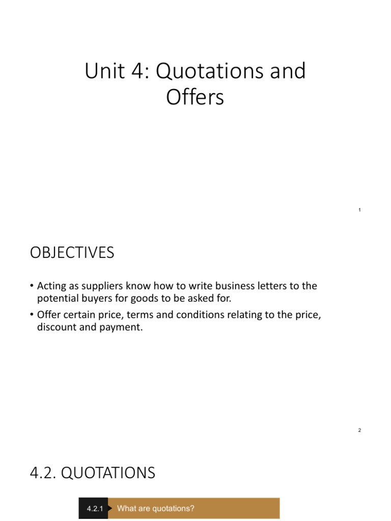 Writing Effective Quotations and Offers | PDF | Prices | Letter Of Credit