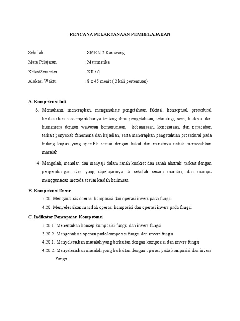 20 - Operasi Fungsi Komposisi DL1 | PDF | Metode & Bahan Ajar | Seni