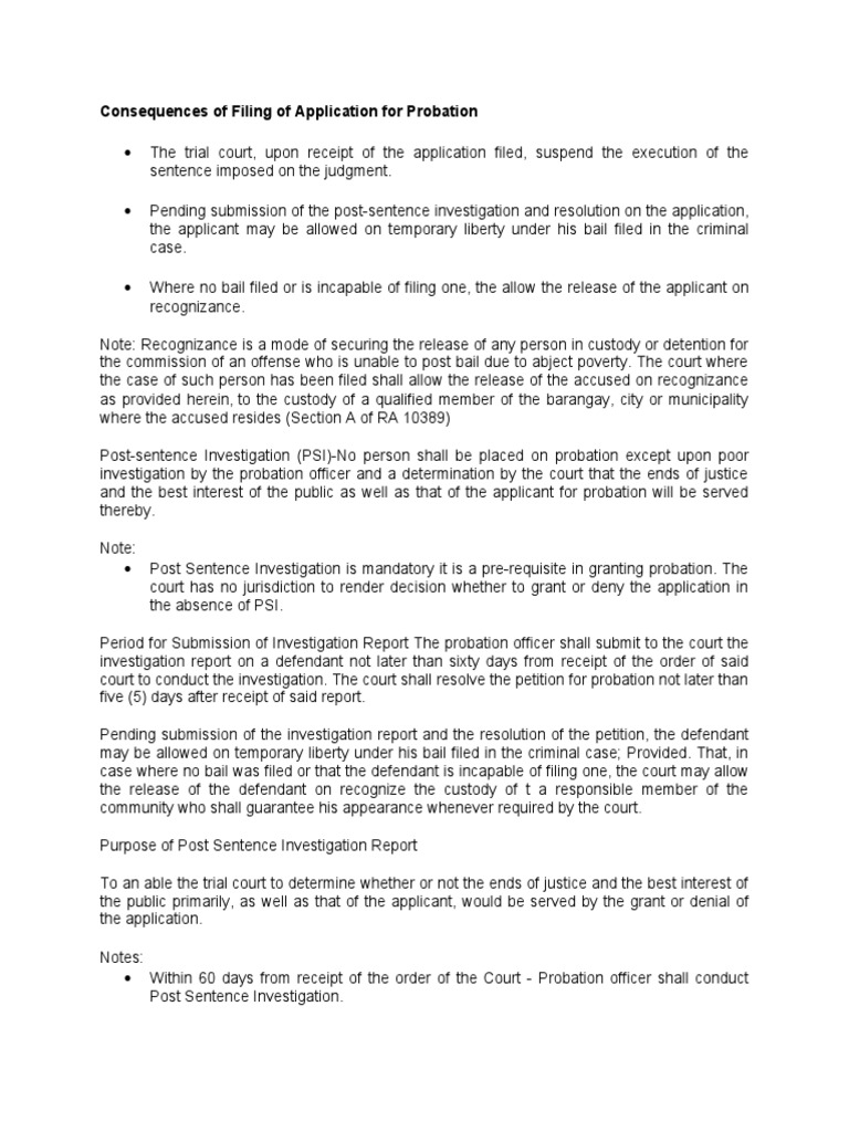 A Comprehensive Summary of the Consequences, Requirements, and Process of Filing an Application ...