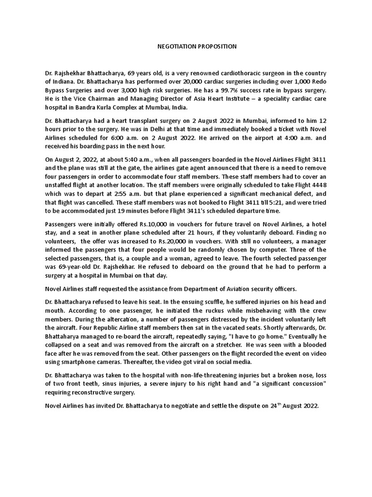 Negotiation Proposition | PDF | Surgery | Clinical Medicine