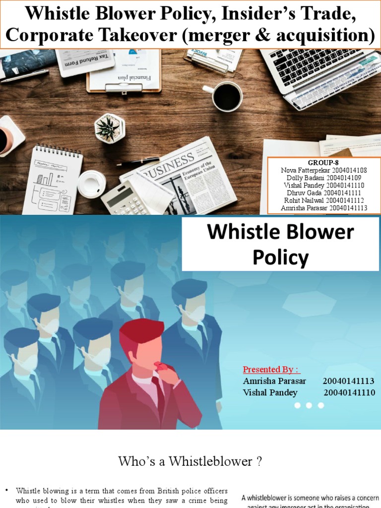 Insider Trading Policy Explained | PDF | Whistleblower | Mergers And ...