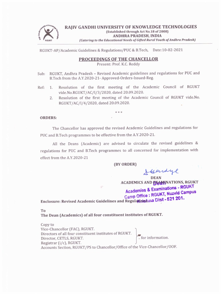 Academic Rules and Regulations (With Effect From AY2020-21) | PDF ...