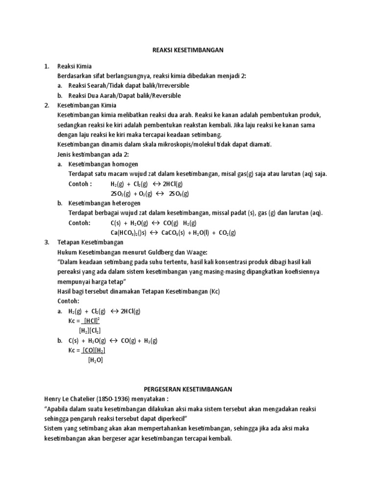 Kesetimbangan Kimia | PDF