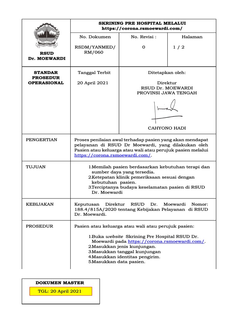 AKP 1a. SPO Skrining Pre Hospital | PDF