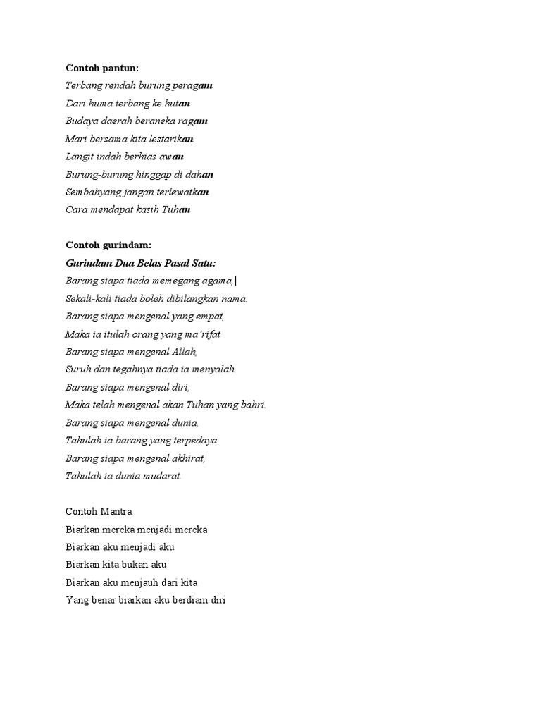 Contoh Pantun | PDF | Puisi