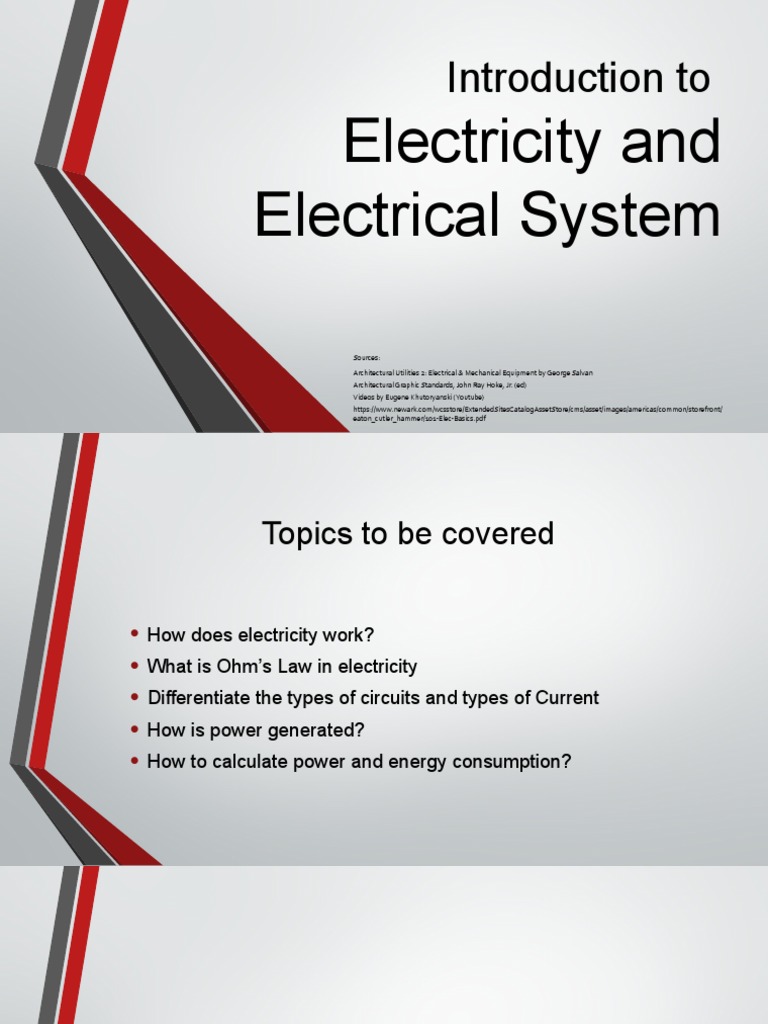 Session 2-1 - Introduction To Electricity and Electrical Systems | PDF | Electrical Resistance ...